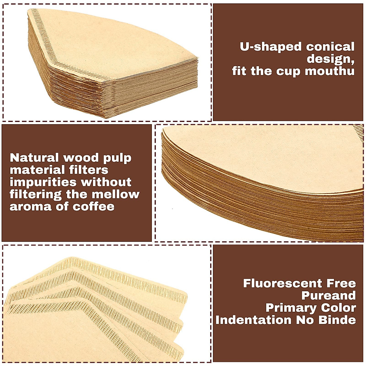 1200 Pcs #2 Cone Coffee Filters Paper Coffee Filter Unbleached Coffee Filters Disposable Pour Over Coffee Filters for Coffer Maker Pour Drip