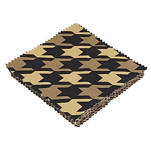 Soimoi Precut 10-inch Houndstooth Prints Cotton Fabric Bundle Quilting Squares Charm Pack DIY Patchwork Sewing Craft- Grey, Brown, Black