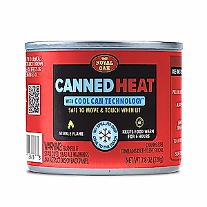 Royal Oak Canned Heat 12 Pack 6 Hour Fuel, Easy Open, Resealable, Non-Drip, For Food, Burners for Chafing Dishes, Buffet Burners, Parties, Weddings, BBQs
