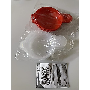 Microwave Egg Cooker, Nonstick Easy Eggwish, Egg Poacher for Breakfast Cheese Hamburg Sandwich Pancake Omelet Egg Patty, Pod & Muffins - As Seen On TV - 2 set in a box, Red & Clear