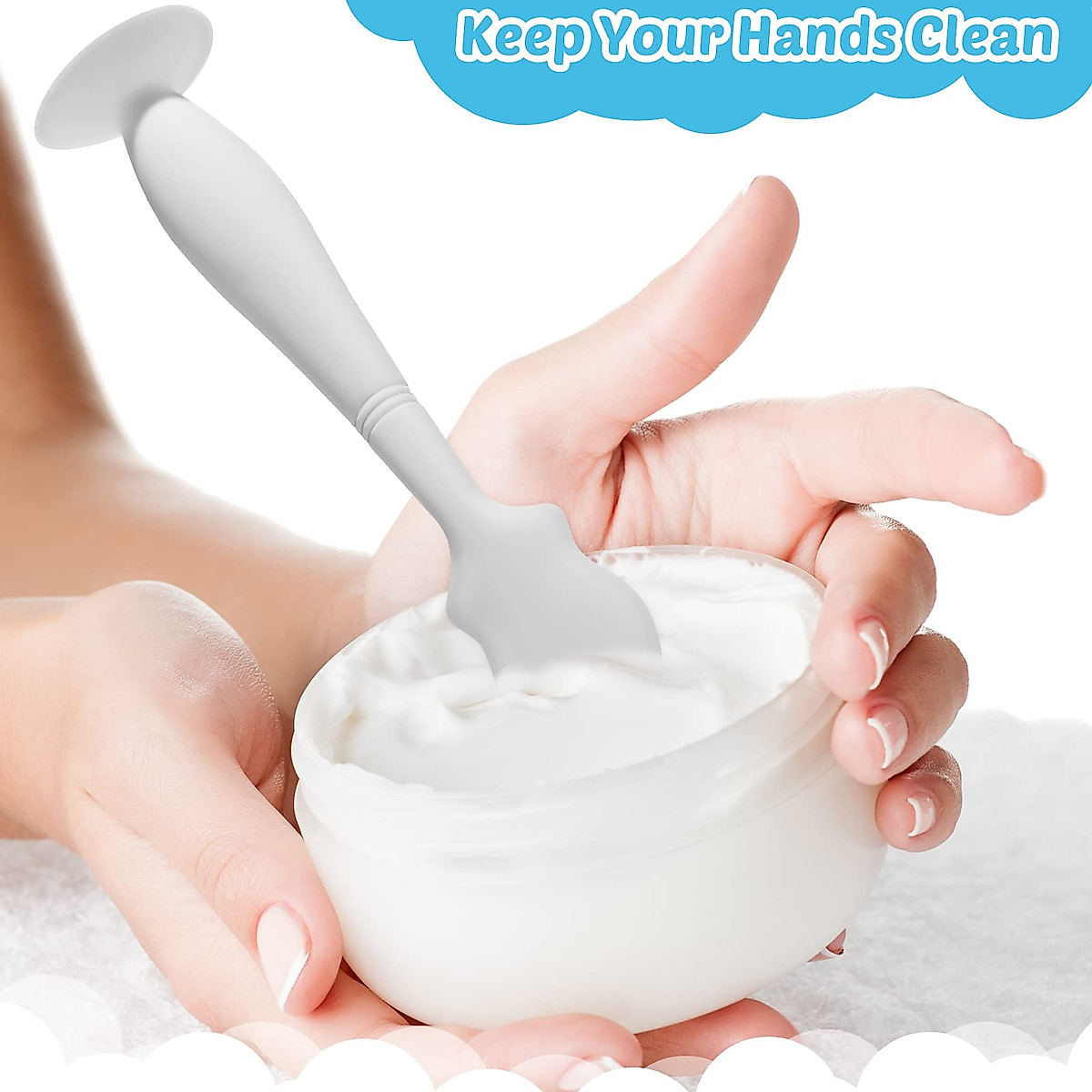 3 Pack Baby Diaper Cream Spatula Applicator Soft Silicone Baby Butt Paste Spatula Diaper Rash Cream Brush for Baby Newborn (Blue, Gray, White)