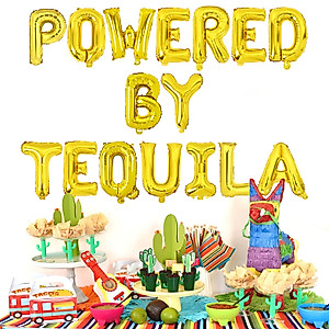 Wonmelody Margarita Birthday Party Decorations Powered by Tequila Balloon Banner Margs and Matrimony Bachelorette Decor Lemon Balloon Gimme One Magrarita Balloon Mexican Fiesta Bridal Shower Decor