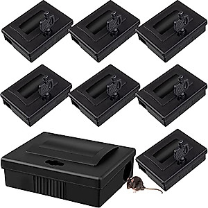 8 Pcs Mouse Bait Stations Include Small Mice Bait Station and Key Heavy Duty Rat Bait Stations Outdoor Indoor Reusable Rodent Bait Station Box for Rodents Rats Mice and Other Pests
