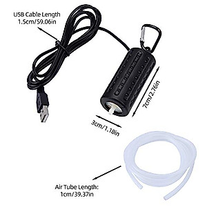 Adeeing Portable Mini USB Aquarium Fish Tank Oxygen Air Pump Mute Energy Saving Supplies Accessories (Black)