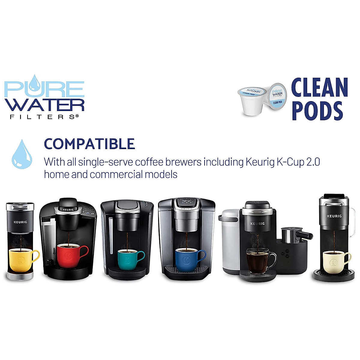 45-Pack Rinse & Clean Pods Compatible with Keurig K-Cup Single-Serve Coffee Brewers - Made in USA - Including Classic/1.0 & 2.0 K-Cup, 15 Count (Pack of 3)