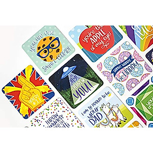 bloom daily planners Lunch Box Note Card Deck - Cute Sentimental Quote Cards for Kids - Set of Thirty 3" x 3" Cards - Assorted Designs