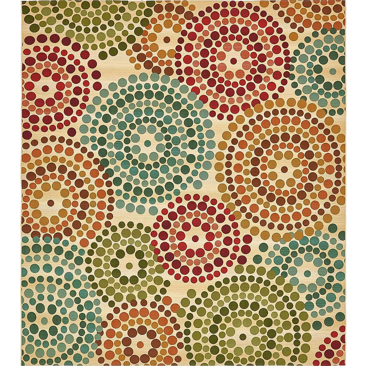 Unique Loom Outdoor Modern Collection Area Rug - Spark (10' x 12' 2" Rectangle, Beige/ Burgundy)