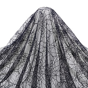 PH PandaHall 70x62 Inch Spider Web Lace Fabric, Black Lace Web Embroidered Lace Sewing Fabric Tablecloth Fabric Lace for DIY Dress Party Overlay Wedding Headwear Curtain Home Halloween Decor