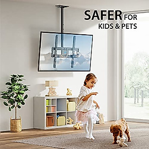 Pipishell Ceiling TV Mount for Most 26-55 Inch LCD LED OLED QLED 4K TVs, Hanging TV Monitor Ceiling Mount Bracket Height Adjustable Tilt Swivel Holds up to 60lbs Max VESA 400X400mm