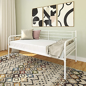 DHP Metal Daybed Frame, Twin Size Furniture, White