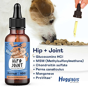 HUGGIBLES Stress & Anxiety and Hip & Joint Liquid Bundle for Dogs & Cats, for Calming Anxiety and Stress, Mobility Support, Promotes Longevity