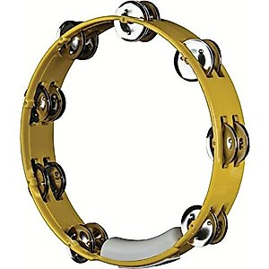 PANDERETA - Rhythm Tech (TC/4050) True Colors (8 Pares) (Sonajas Dobles) (Acero) (Amarilla)