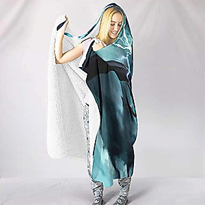Zerosubsidi Stitch Toothless Viking Hoodie Blanket Throw Comfortable Wrap Wearable Blanket for Children Boys Girls Adults White 60x80 inch