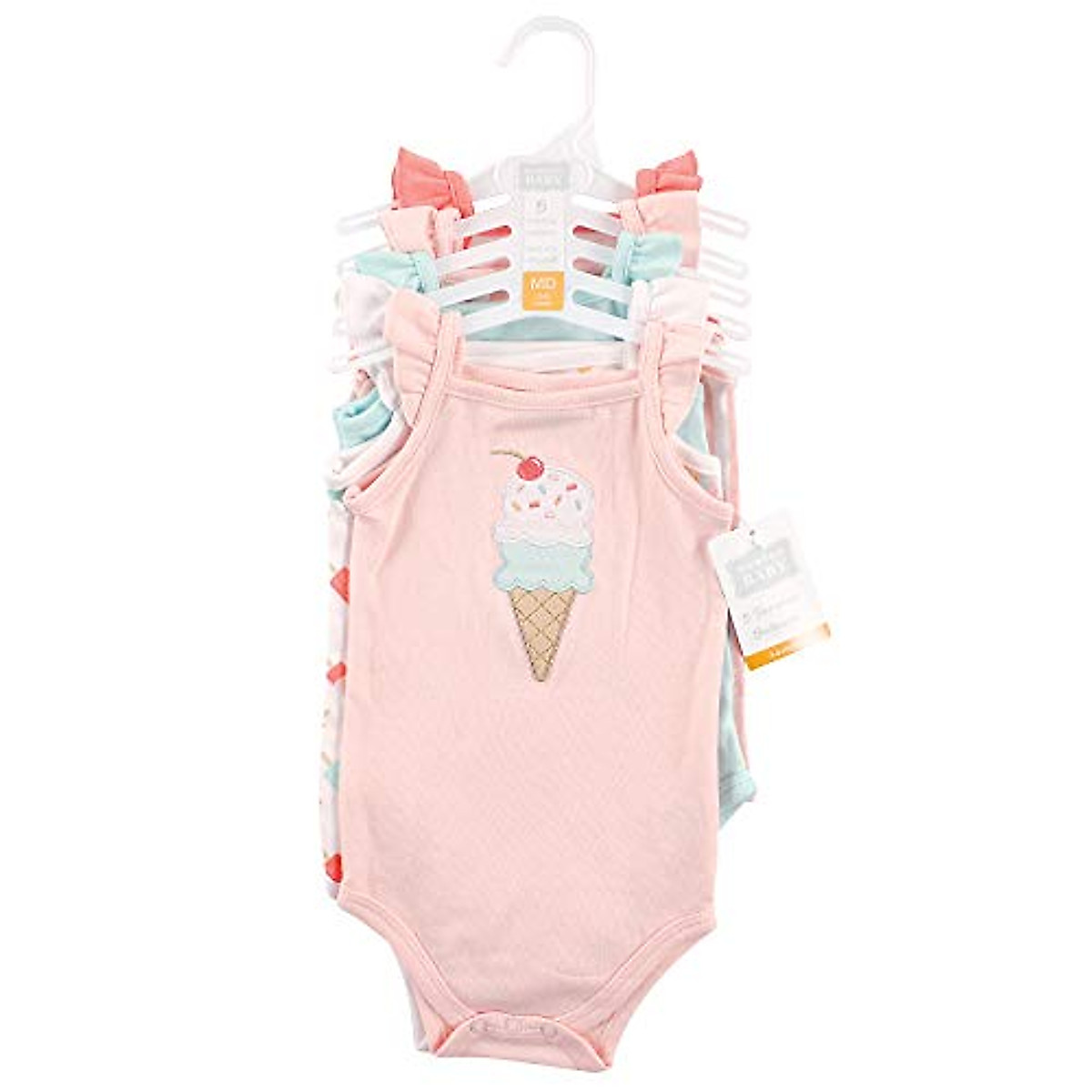 Hudson Baby Unisex Baby Cotton Sleeveless Bodysuits Ice Cream, 12-18 Months