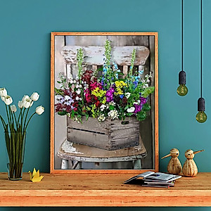 VeGuude Diamond Painting Kits for Adults, 4 Pack Flowers 5D Diamond Art Kits, Full Drill DIY Crafts for Adults Home Wall Decor Gift Diamond Dots [11.8x15.7inch]