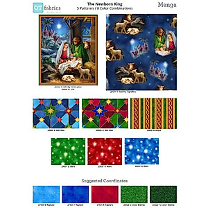 QT Fabrics The Newborn King 35.5" Nativity Panel Multi