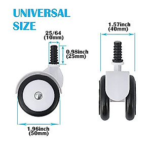 Baby Walker Wheels Replacement, Set of 4, Baby Walker Accessories, Plastic Rubber Wheels Casters, Universal Wheels (F-Black)