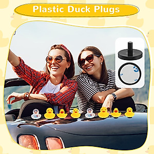 Wesiti 50 Pieces Duck Plug Rubber Duck Mount Black Plastic Holder for Fixed Display Car Dashboard Bath Accessories, Rubber Duckies Not Included