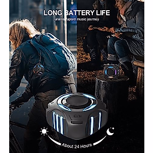 Waterproof Bluetooth Speaker IPX7, Shower Speaker with Multi-Color Light,Floating, Loud HD Stereo Sound, Robust Bass, Portable Speaker with 24H Playtime for Kayak Canoe Beach Trip, Gifts for Men,Women