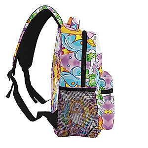 Cartoon Laptop Backpack Unisex Lanky Backpack Box Bookbag Printed Travel Backpack School Bags Computer Bag