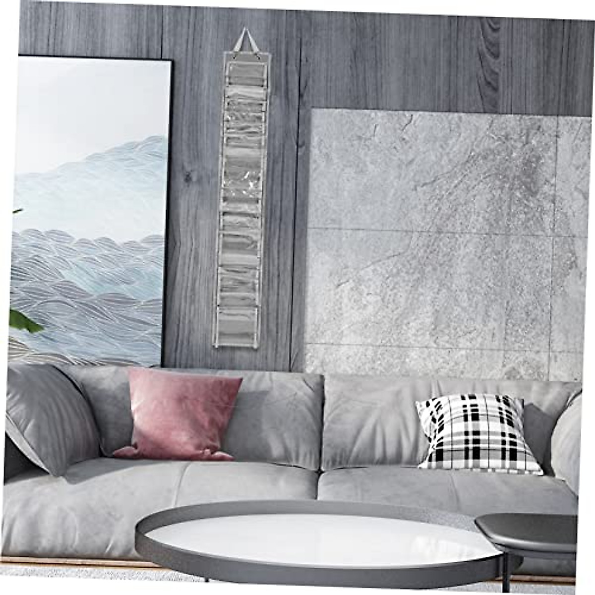 COHEALI Roll Vinyl Roll Wall Mount Organizer Wall Mount Clothes Rack Portable Clothes Rack Vinyl Organizer Pouch Vinyl Rolls Storage Rack Wall Vinyl Roll Holder Oxford Cloth Grey Dog Gift