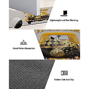 Super Absorbent Diatom Mud Mat Halloween Gold Polka Dot Pumpkin Truck Retro Quick-Drying Thin Bath Mat Non-Slip Bathtub Mat Anti-Skid Rubber Bathroom Shower Mat 16x24in