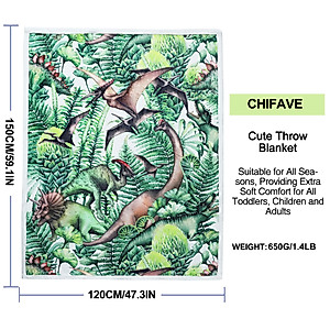 chifave Dinosaur Blanket Dino Throw Blankets for Boys Soft Flannel Dinosaurs Gifts for Dinosaur Lover Kids Blankets and Throws (Dinosaur2, 50" X 60")