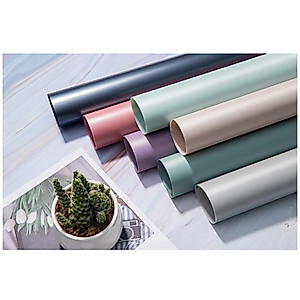 Rikyo 20 Sheets/4 Color Flower Rose Wrapping Paper,Vintage Style Waterproof Gift Packaging Florist Bouquet Wraps,Christmas Gift Flower Packaging Paper 22.5x22.5 Double Sided Colors