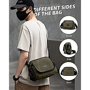 small Messenger Bag for Men,Crossbody Bag Aesthetic for women,Military Satchel,Unisex Classic Canvas Shoulder Bag,vintage bag,Green