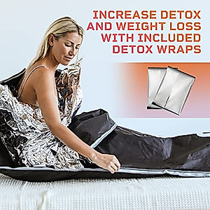 LifePro Sauna Blanket for Detoxification - Portable Far Infrared Sauna for Home Detox Calm Your Body and Mind Large Black