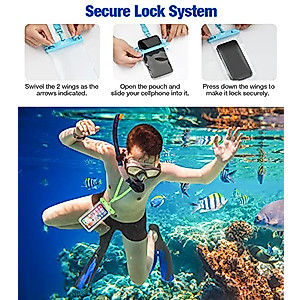 MoKo Universal Waterproof Phone Pouch 6Pack, IPX8 Phone Case Dry Bag Compatible with iPhone 14 13 12 11 Pro Max, XS Max/XR/SE 3, Galaxy S21 Ultra, Note 10 Plus/20 Ultra