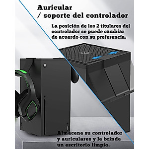 Dust Filter Cover for Xbox Series X, AOLION Xbox Series X Accessories, 21PCS Xbox Accessories with 1 Top Dust Filter Cover, 2 Holders, 2 Back Dust Filter Covers, 8 Silicone Plugs and 8 Thumb Grip Caps