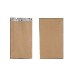 100 Pcs Aluminum Foil Hamburger Sleeves Small,Aluminum Foil Hot Dog Bags,Grease Resistant Serving Snack Bags For hot dogs, hamburgers, sandwiches, bagels (Brown)