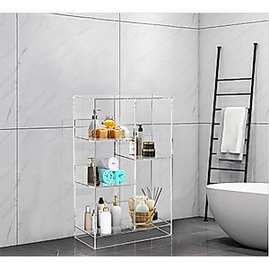 ONELUX 2306 Multi-Functional Acrylic Storage Rack,Shelf Opening, Bedroom Living Room Bathroom Vertical Bookcase, Display Shelf, Storage Organizer, (5 Cube)