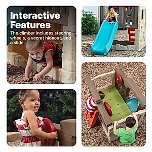 Step2 Naturally Playful Woodland Climber, Kids Outdoor Playset, Backyard Playground Set, Slide, Rock Climbing, Outside Jungle Gym, For Toddlers 2-6 Years Old