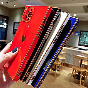 Tzomsze Compatible for iPhone 13 Pro Case Square,Cute Aesthetic Full Camera Protection & Electroplate Reinforced Corners Shockproof Edge Bumper Silicone Case [6.1 inches] -Candy White