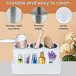 Sammery Hair Dryer Holder Countertop-Acrylic Hair Tool Organizer,Hair Styling Tools ang Accessories Organizer,Desktop Storage Box for Storing Hair Dryers, Curlers, Straighteners, Cosmetics