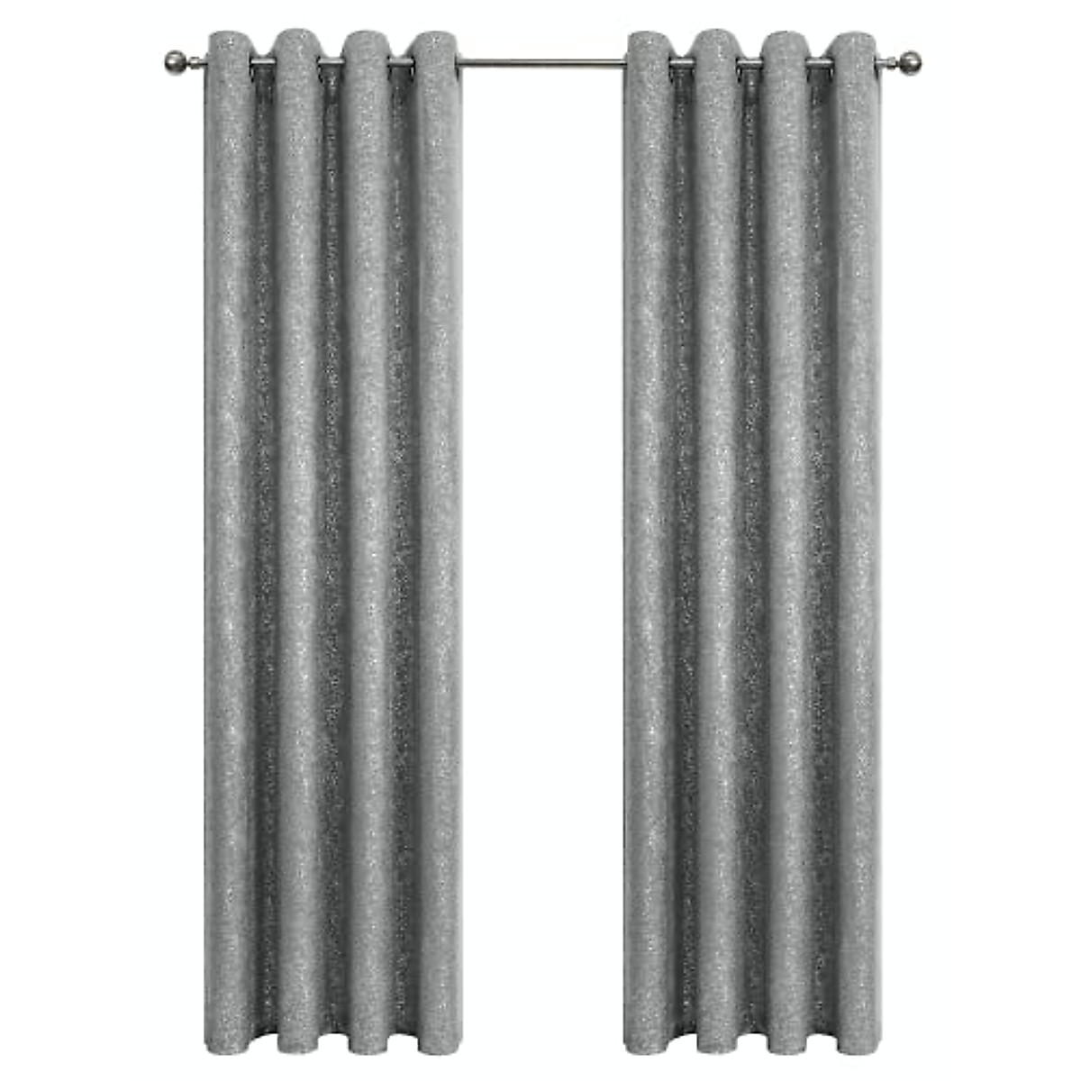 GoodGram 2 Pack Sparkle Chic Thermal Blackout Curtain Panels - Assorted Colors (Grey)