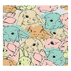 ALAZA 17 oz Watercolor Rabbit Bunny Double Wall Vacuum Cup Insulated Stainless Steel PU Leather Travel Mug, Christmas Birthday Gifts for Mom Dad Boys Girls Kids Lover Friends