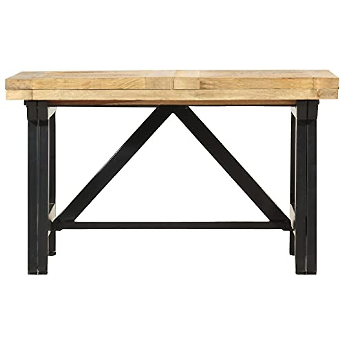 QJBSAVVA Extendable Coffee Table 63"x27.6"x17.7" Solid Mango Wood,Entrance Table Tray Tables Center Table Low Table Suitable for Meeting Rooms, Reception Rooms, Offices