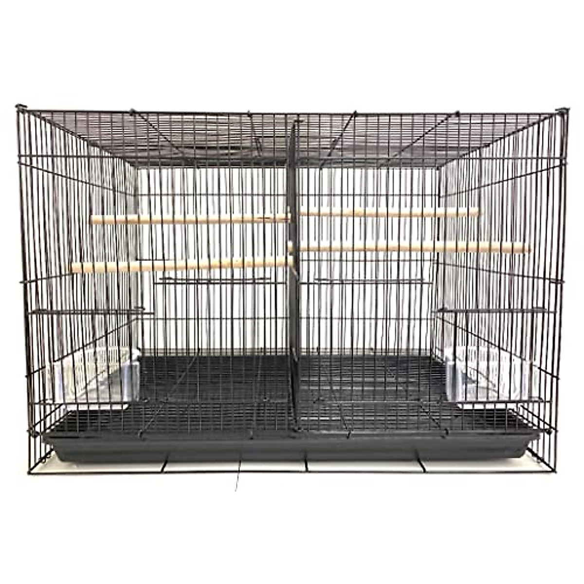Small Breeder Breeding Cages with Center Dividers, Pack of 6, 24 x 16 x 16 H inches (24 x 16 x 16 H inches, Black)