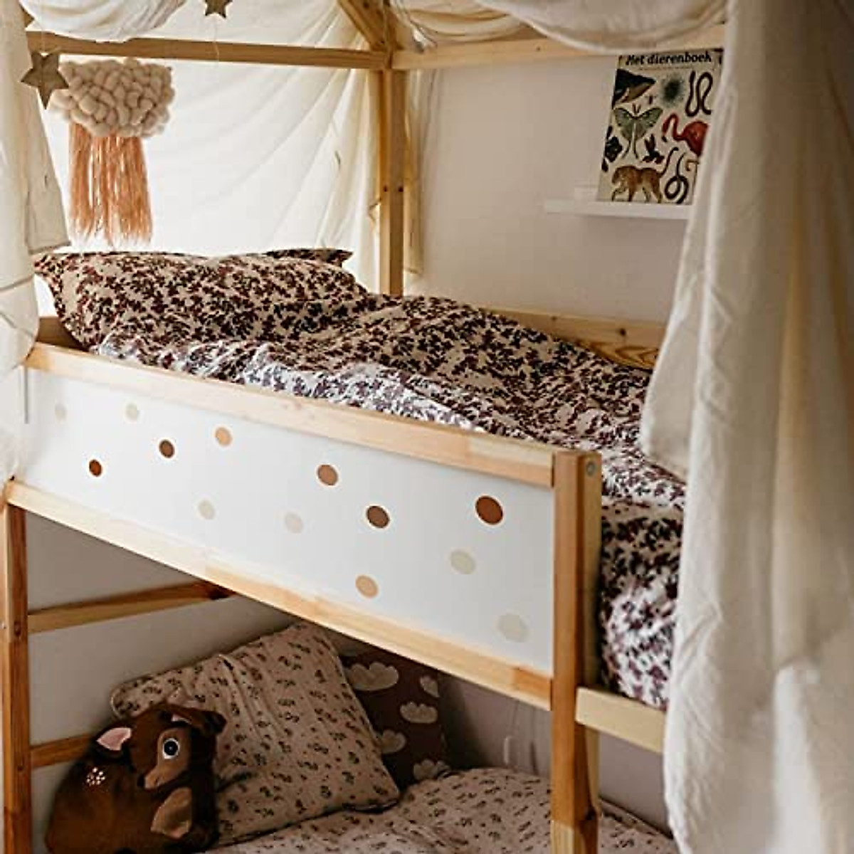 funlife Boho Wall Decals Peel and Stick, Self Adhesive Small Muted Polka Dots Wall Stickers, PVC Pastel Circles Wall Art Stickers for Kids Room Bedroom Playroom Nursery Room Stickers, 2.16" x 2.16"