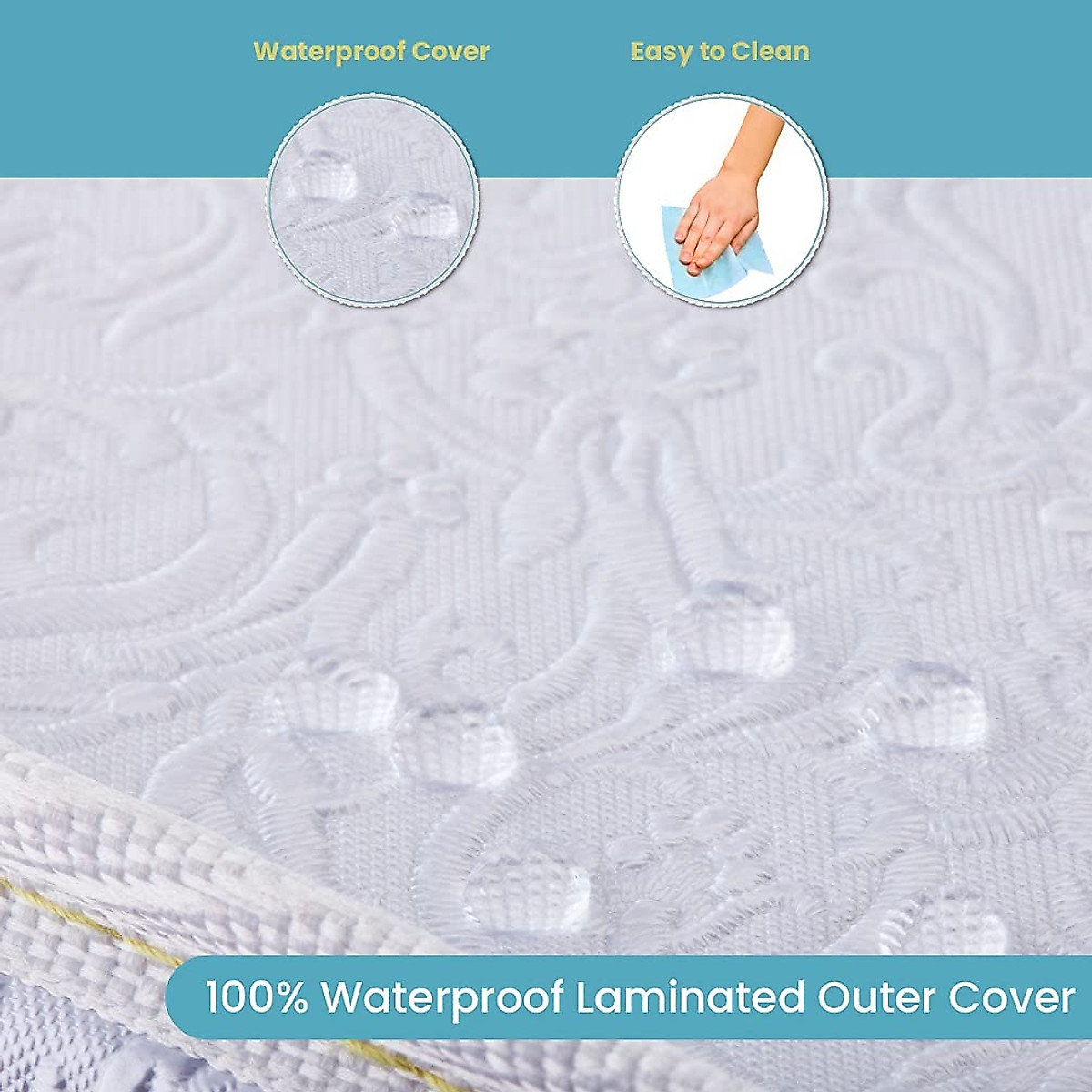 LA Baby 3" Waterproof Mini/Portable Crib Mattress Pad with Easy to Clean Cover, For Non-Full Size Cribs Only - Made in USA