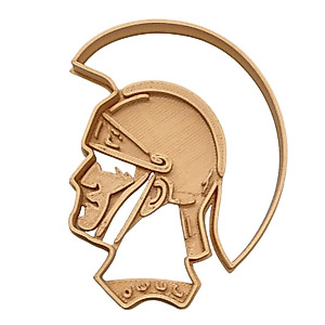 TROJAN HELMET TRADITIONAL STYLE DETAILED COOKIE CUTTER MADE IN USA PR4649 Gold