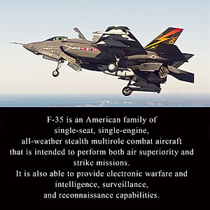 OTONOPI Fighter Jet Military Plane Model F-35 Aircraft Army Air Force Diecast Metal Pull Back Bomber Attack Plane with Lights and Sounds for Kids or Commemorate Collection