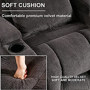 OQQOEE Power Lift Recliner Chair with Massage and Heat for Elderly/Adults, Lift Chairs Movable Recliner Chair with Wheels, Comfy Velvet Lazy Sofa Reclining for Living Room with Cup Holders/Remote/USB