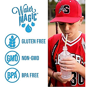 Water Magic Immune Defense Water Flavor Enhancing Straws - Includes 7 Berry Boost Straws and 7 Mega Orange Immune Support Straws