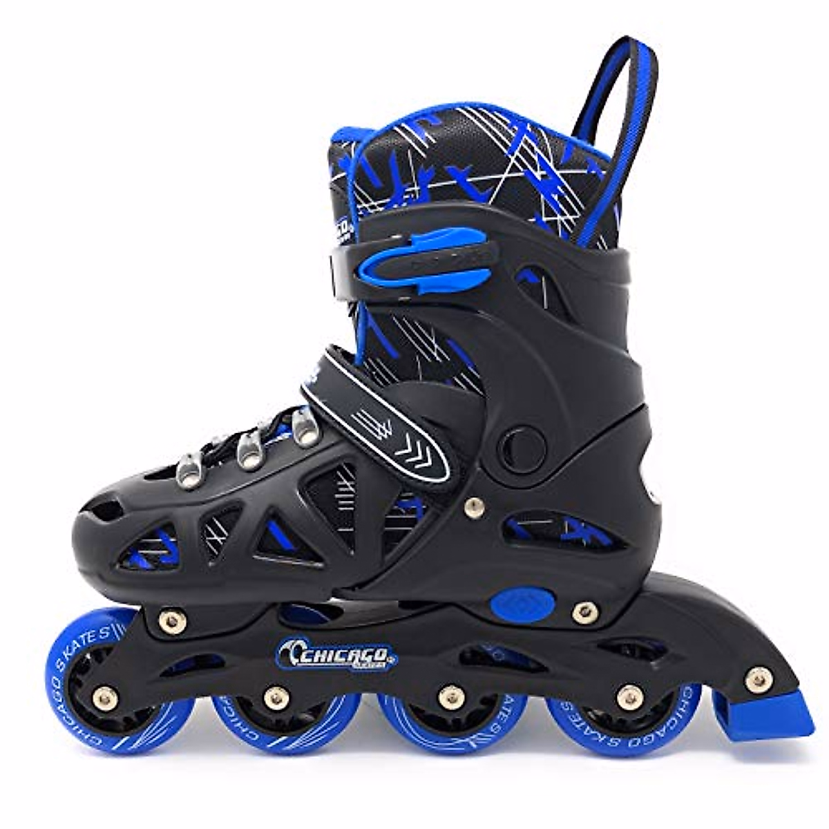 Chicago Skates Inline Training Skate Combo Set - Blue, Boys - Small Sizes J10-J13