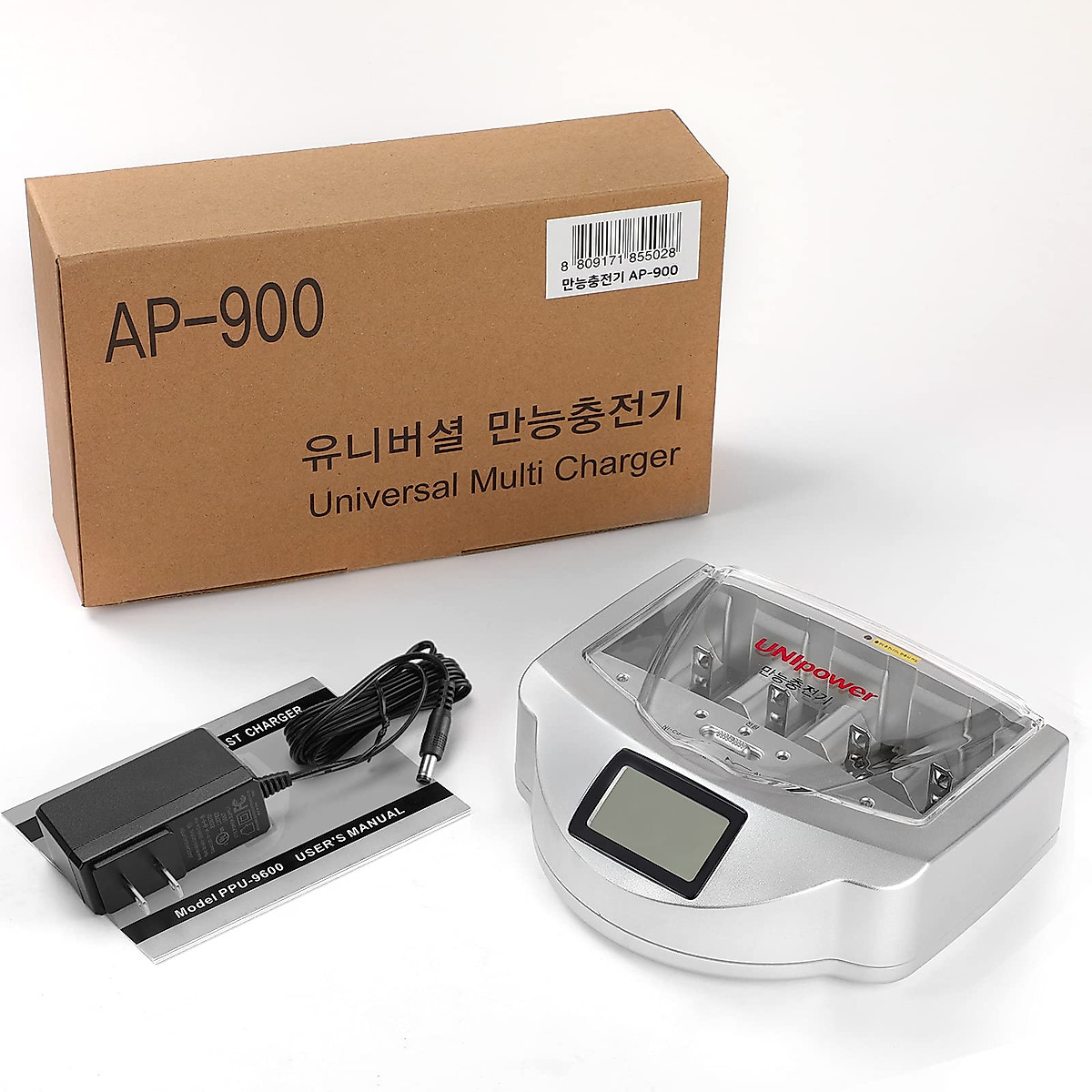 Nothers Alkaline Battery Charger,Universal Smart Battery Charger Compatible for AA, AAA, C, D, 9V Ni-MH Ni-CD Rechargeable Batteries and Alkaline Batteries,Charger with FCC & UL Certified, white