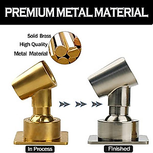 Shower Head Holder All Metal Handheld Shower Wand Bracket Adhesive Shower Wall Mount Holder Brass Shower Spray Holder Brushed Nickel, Drill Free Glue Installation